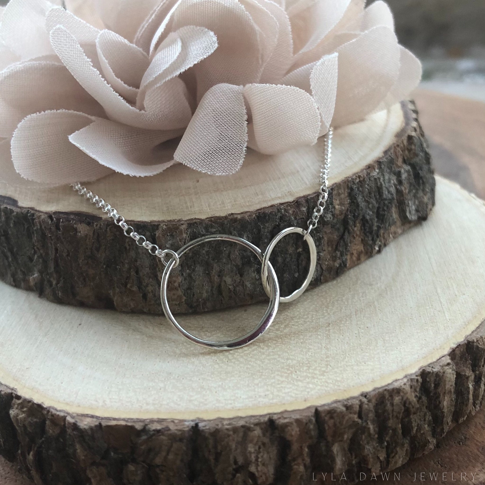 Infinity Necklace / Karma Necklace / Double Circle Necklace ...