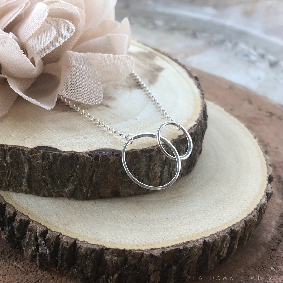 Infinity Necklace / Karma Necklace / Double Circle Necklace ...