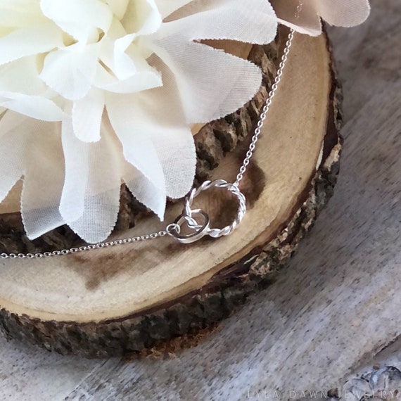 Infinity Link Necklace / Karma Necklace / Double Circle - Etsy