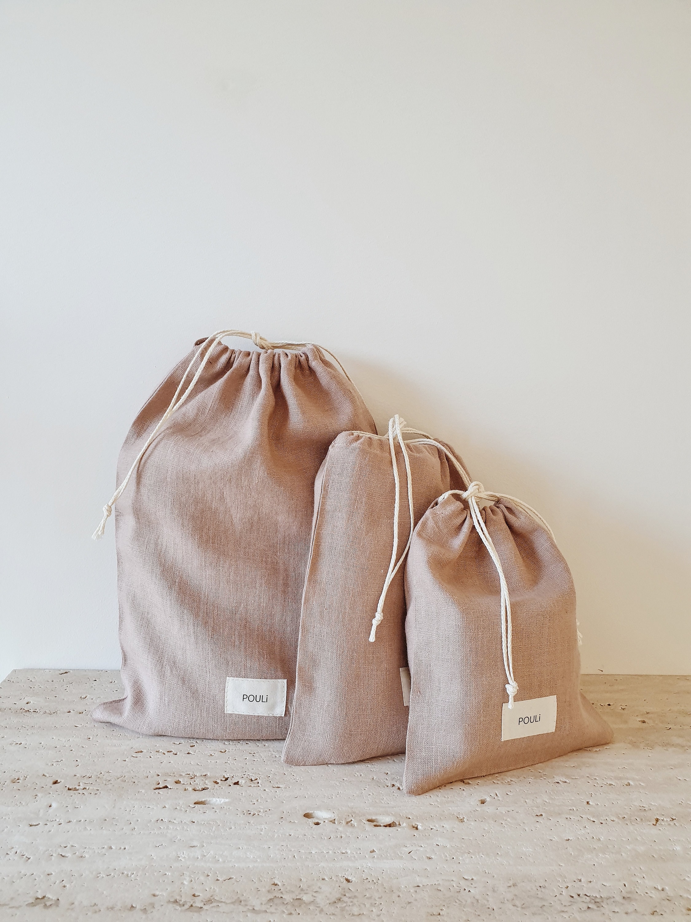 Set of 3 Linen Pouch Bags Garment Bags Eco Storage Bags - Etsy UK