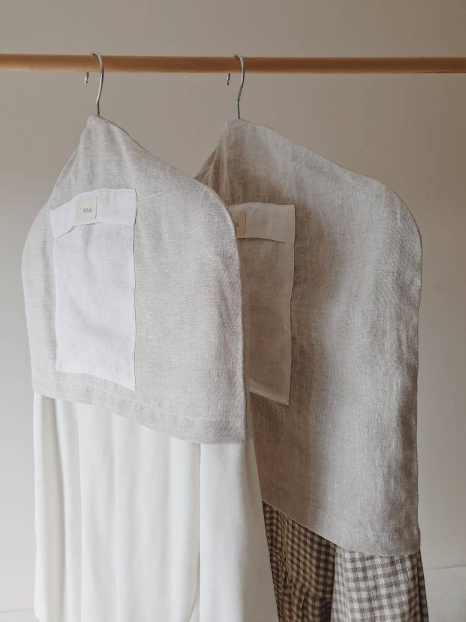 Linen Hanger Cover With a Pocket for Botanical Aroma Sachets Herbal ...