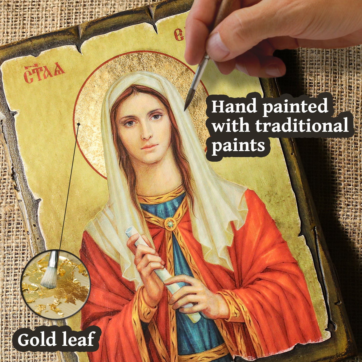 Handmade Wooden Orthodox Icon St. Emilia Size - Etsy