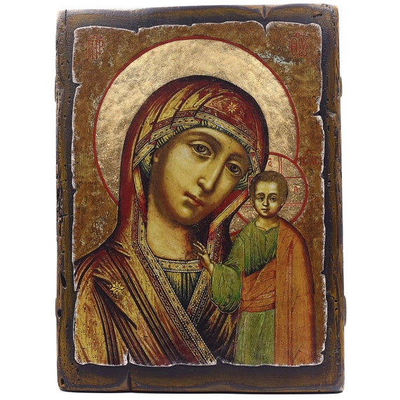 Handmade Wooden Orthodox Icon St. Maria Size - Etsy