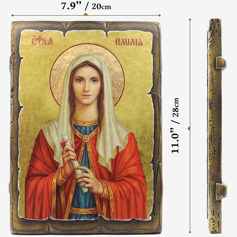 Handmade Wooden Orthodox Icon St. Emilia Size - Etsy