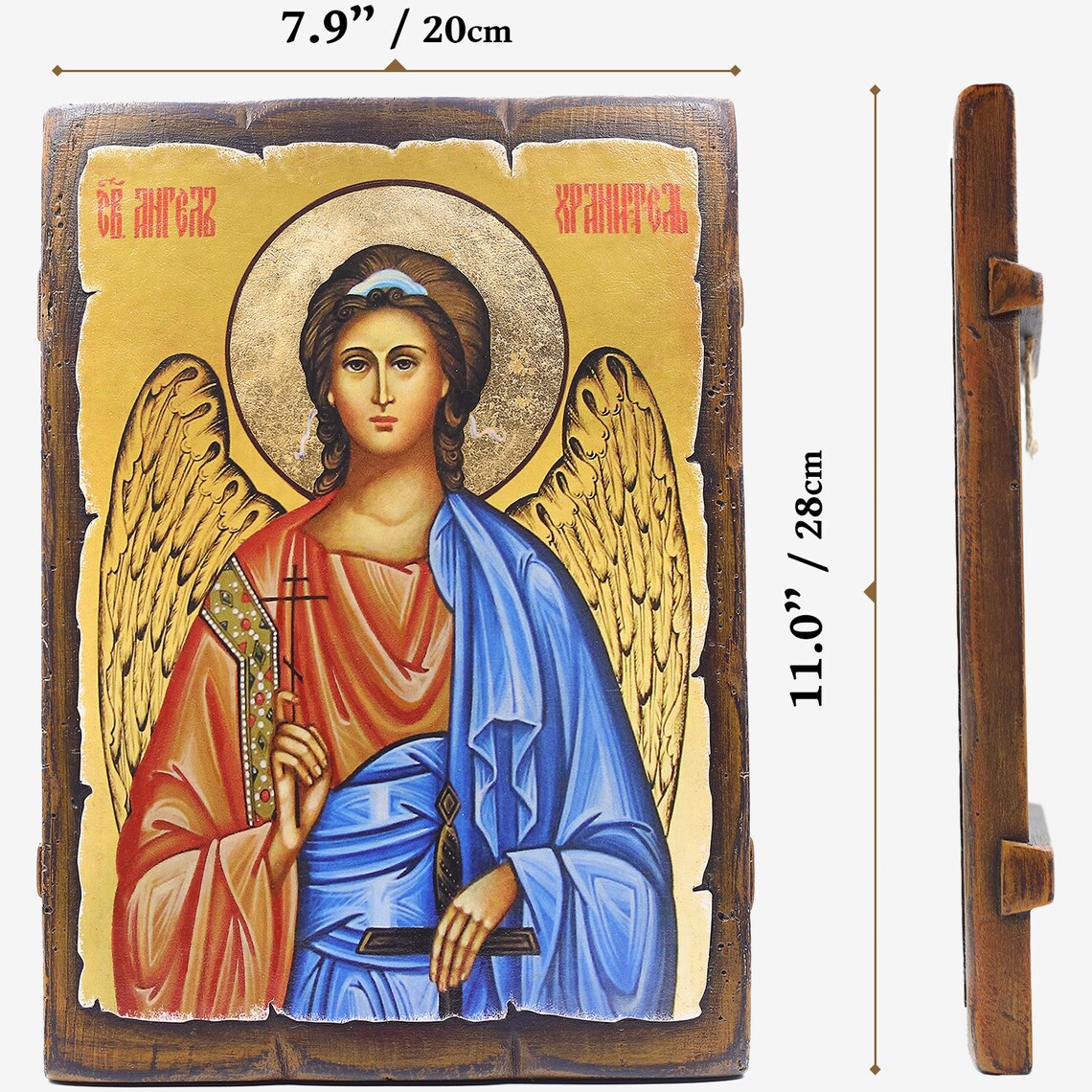 Handmade Wooden Orthodox Icon Guardian Angel Size - Etsy