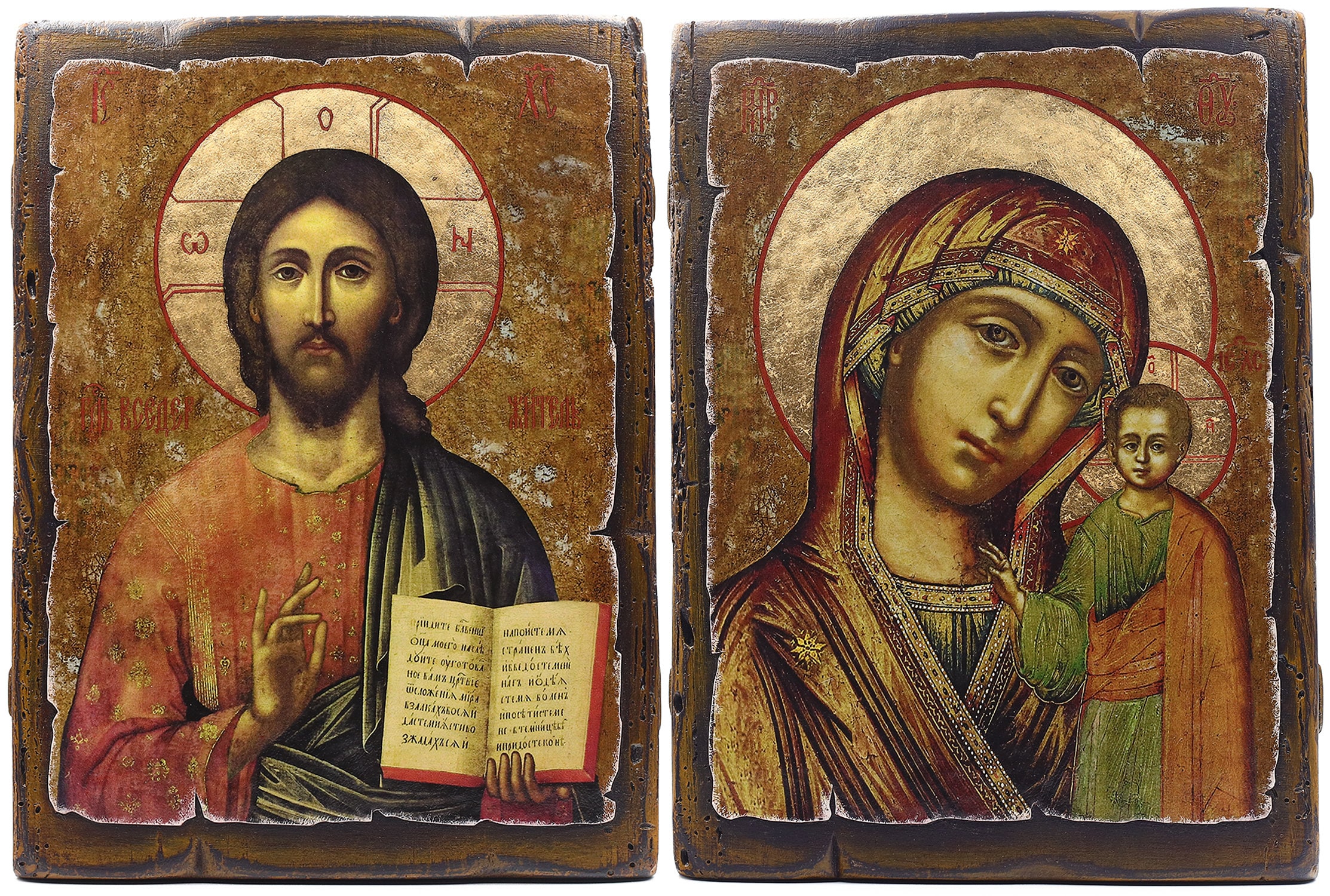 Handmade Wooden Orthodox Icon Wedding Icons Set Size - Etsy