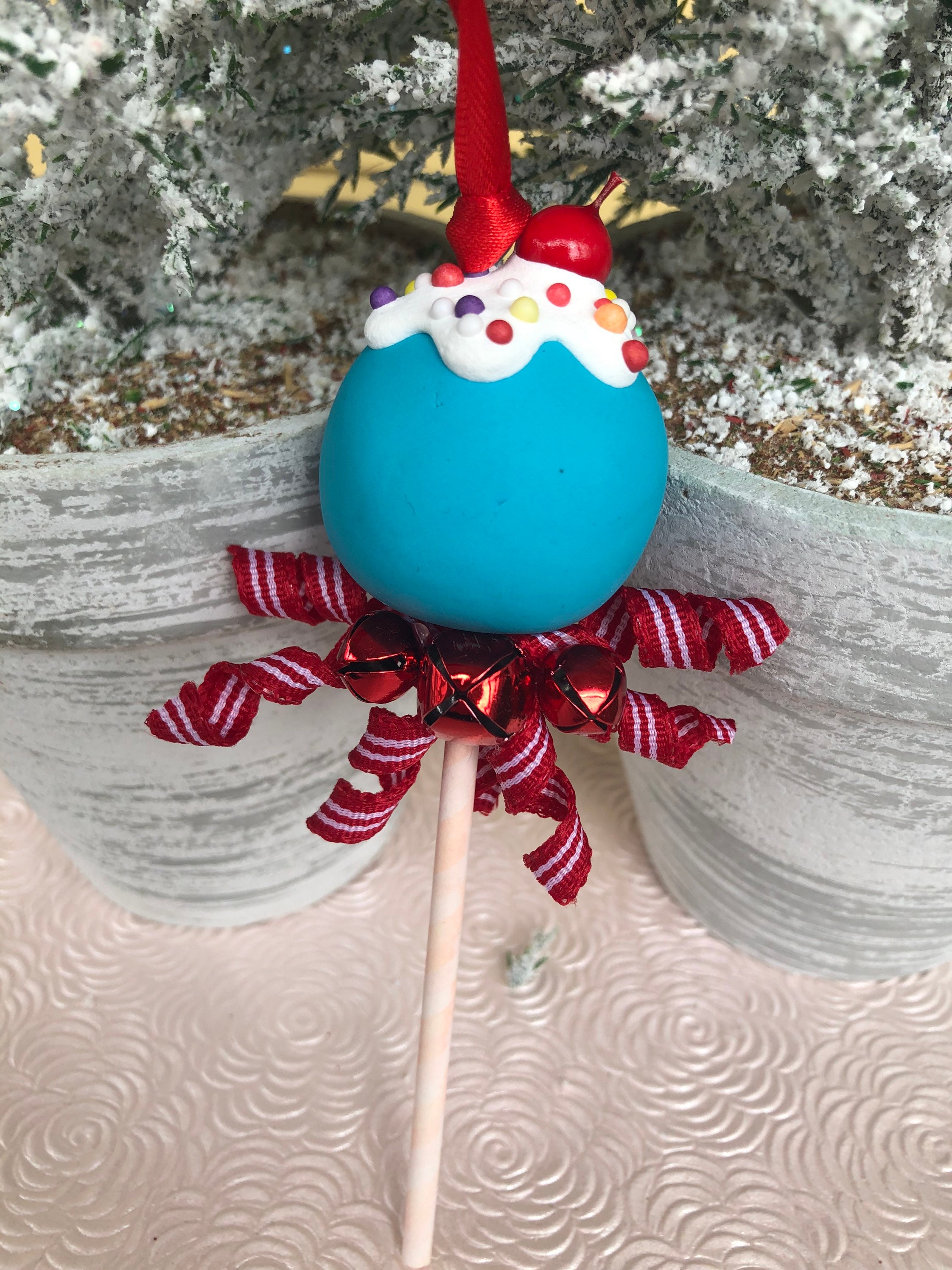 Cake Pop Christmas Ornament Christmas Sweets Holiday - Etsy