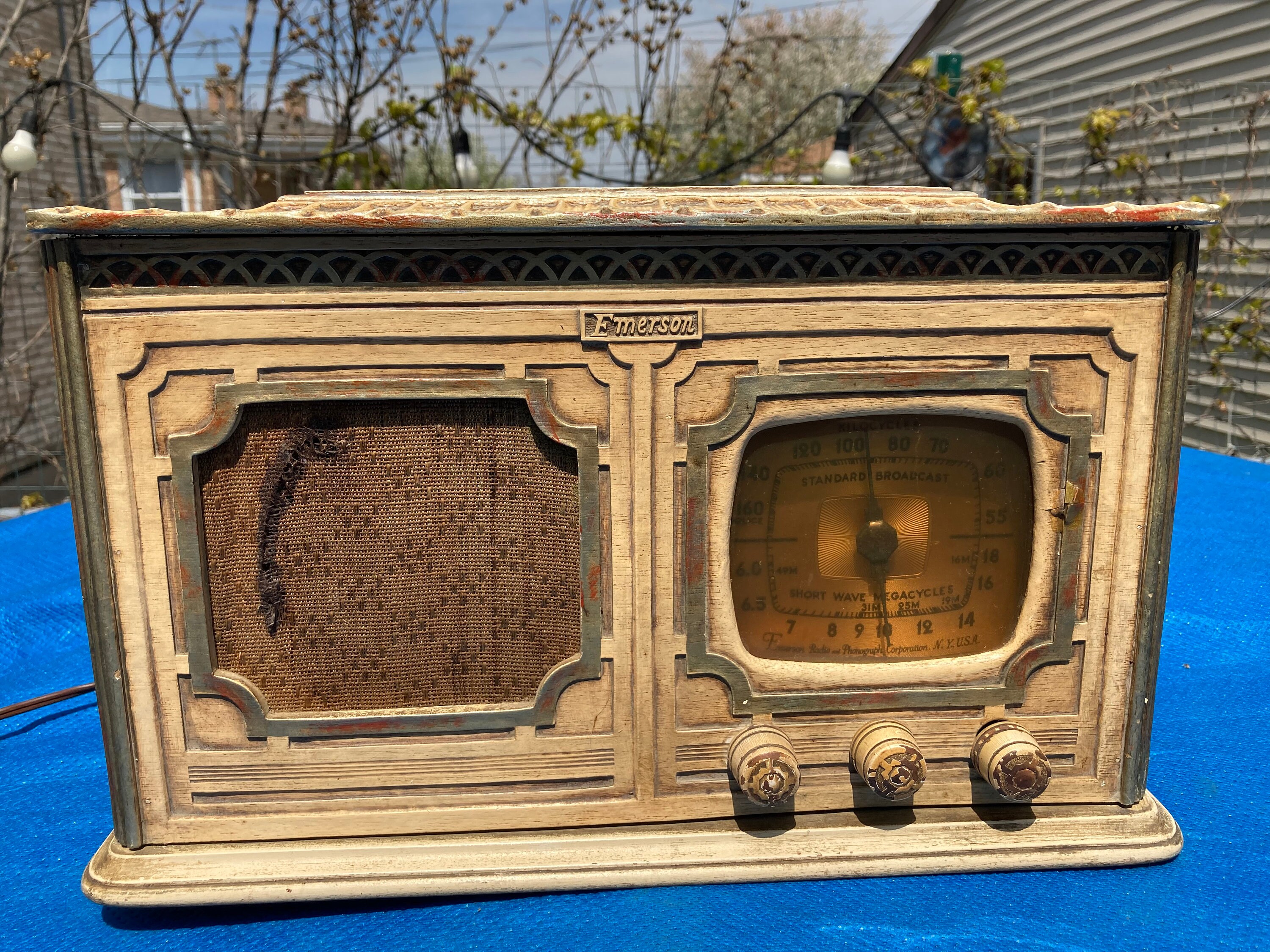 1935 Emerson Tube Radio, Oriental Pagoda Style, Restored AM/SW - Etsy