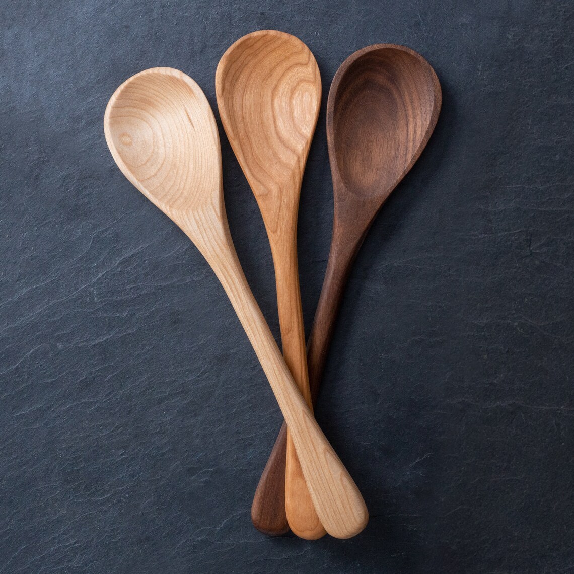 Handmade Wooden Spoons - 12” Cooking Spoon, Hand Carved, Made in the ...