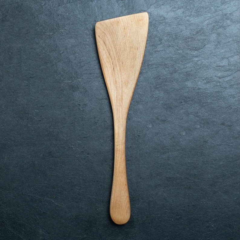 Handmade Wooden Turner - 12” Cooking Paddle, Hand Carved Spatula ...