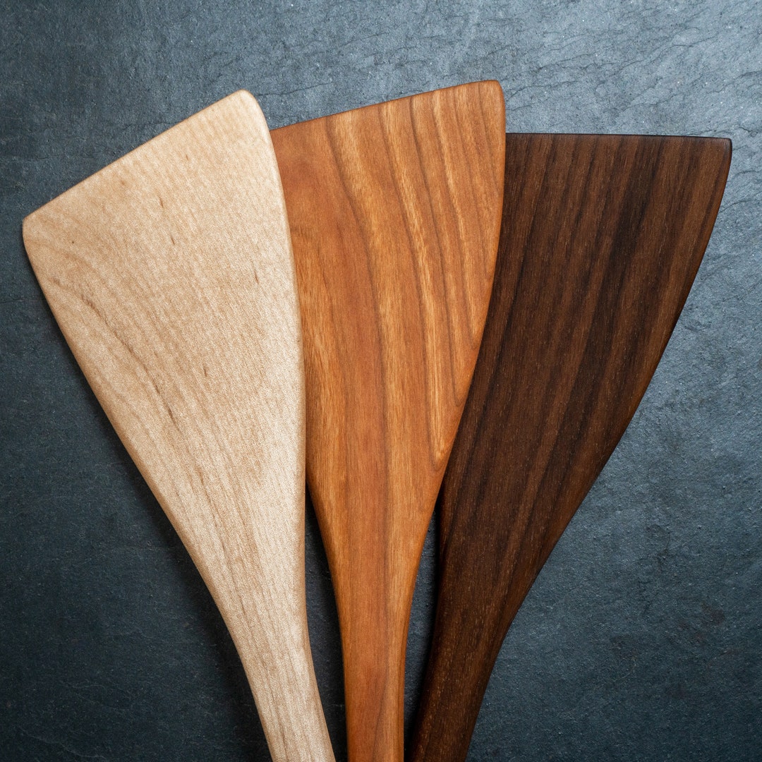 Handmade Wooden Turner - 12” Cooking Paddle, Hand Carved Spatula ...