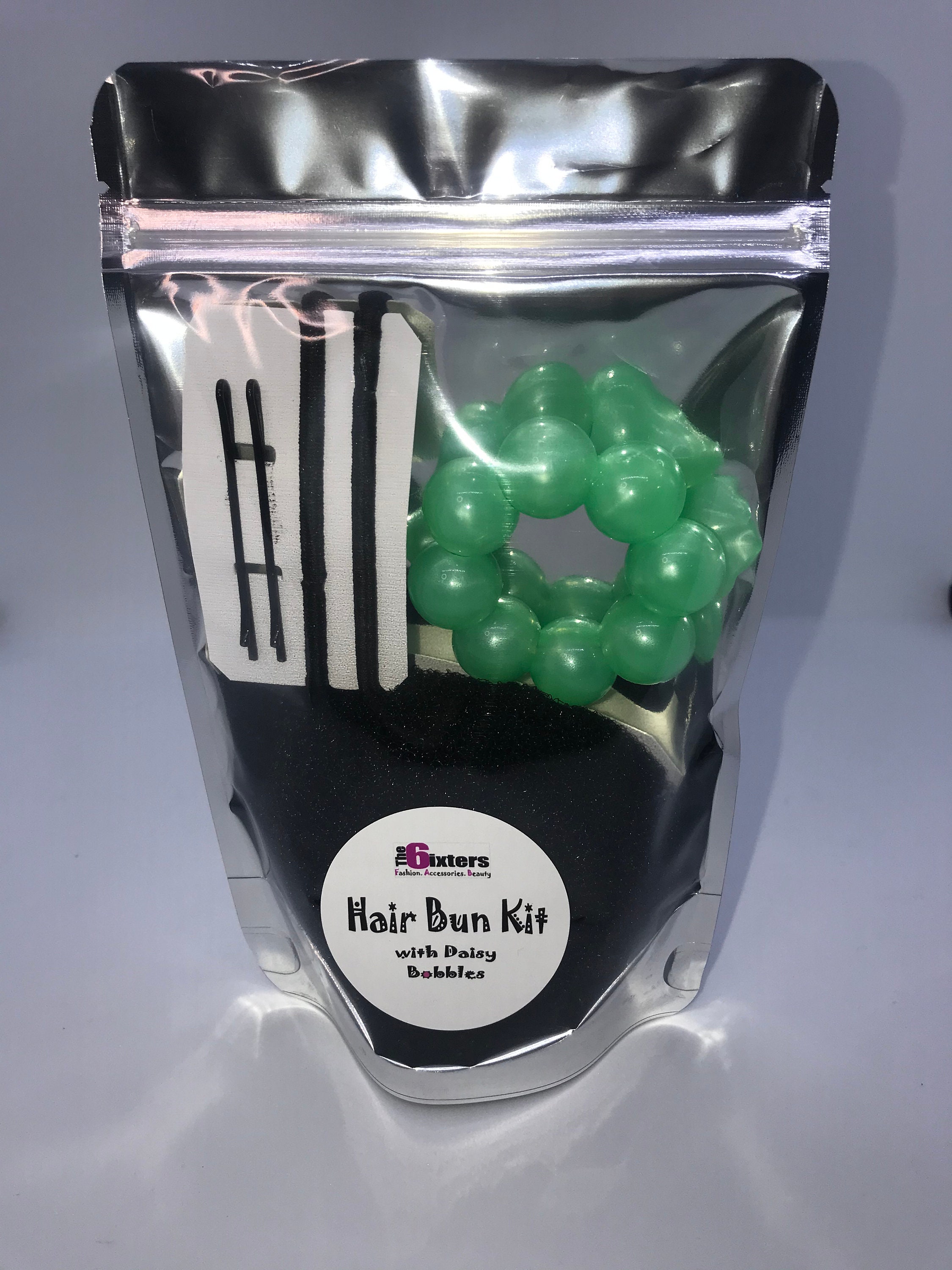 Hair Bun Kit With Mint Green Daisy Bobble - Etsy UK