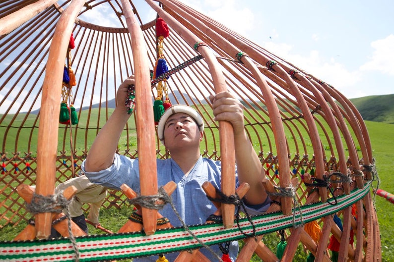STANDARD Kyrgyz Yurt, 6 Lattice Wall Components, Diameter 6 M, Floor ...
