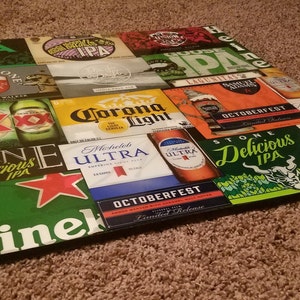 Custom Beer Collage. Man Cave, Game Room, Bar Art and Decor. Gift for ...