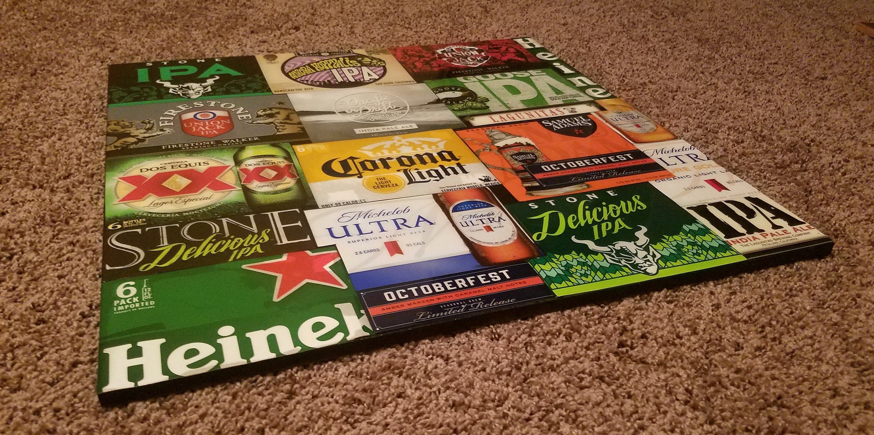 Custom Beer Collage. Man Cave, Game Room, Bar Art and Decor. Gift for ...