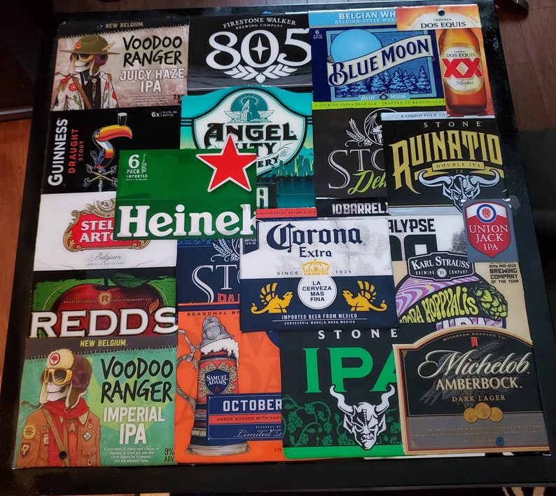 Custom Beer Collage. Man Cave, Game Room, Bar Art and Decor. Gift for ...