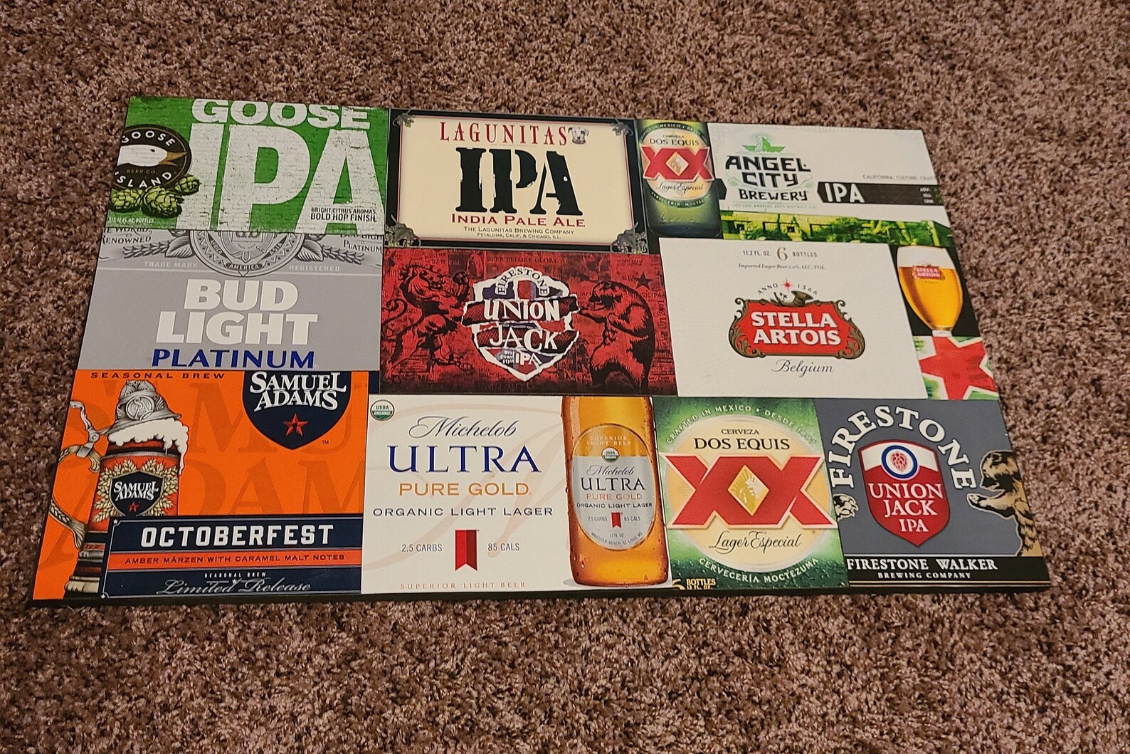 Custom Beer Collage. Man Cave, Game Room, Bar Art and Decor. Gift for ...