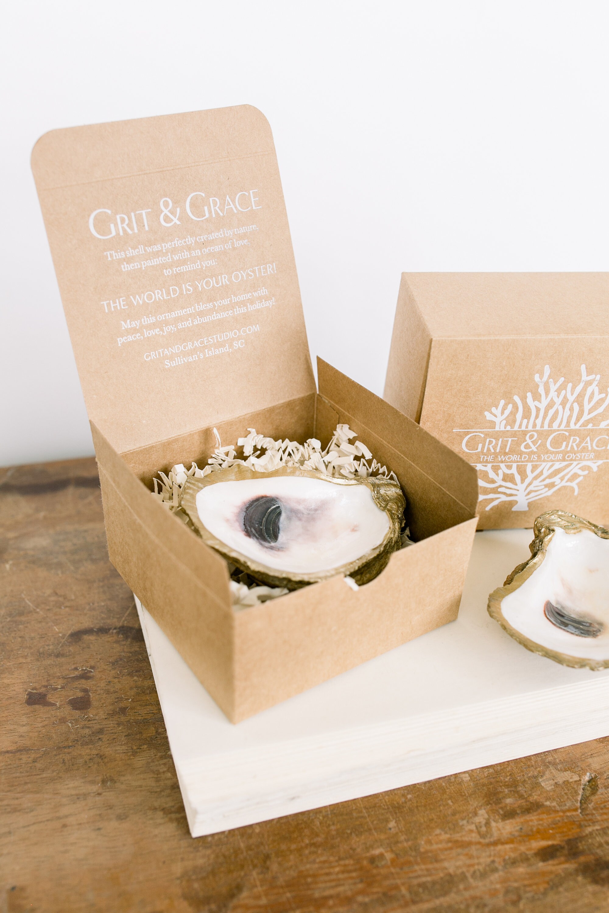 Oyster Gold Rim Ring Dish || Bridesmaid Gift || Charleston || Holiday ...