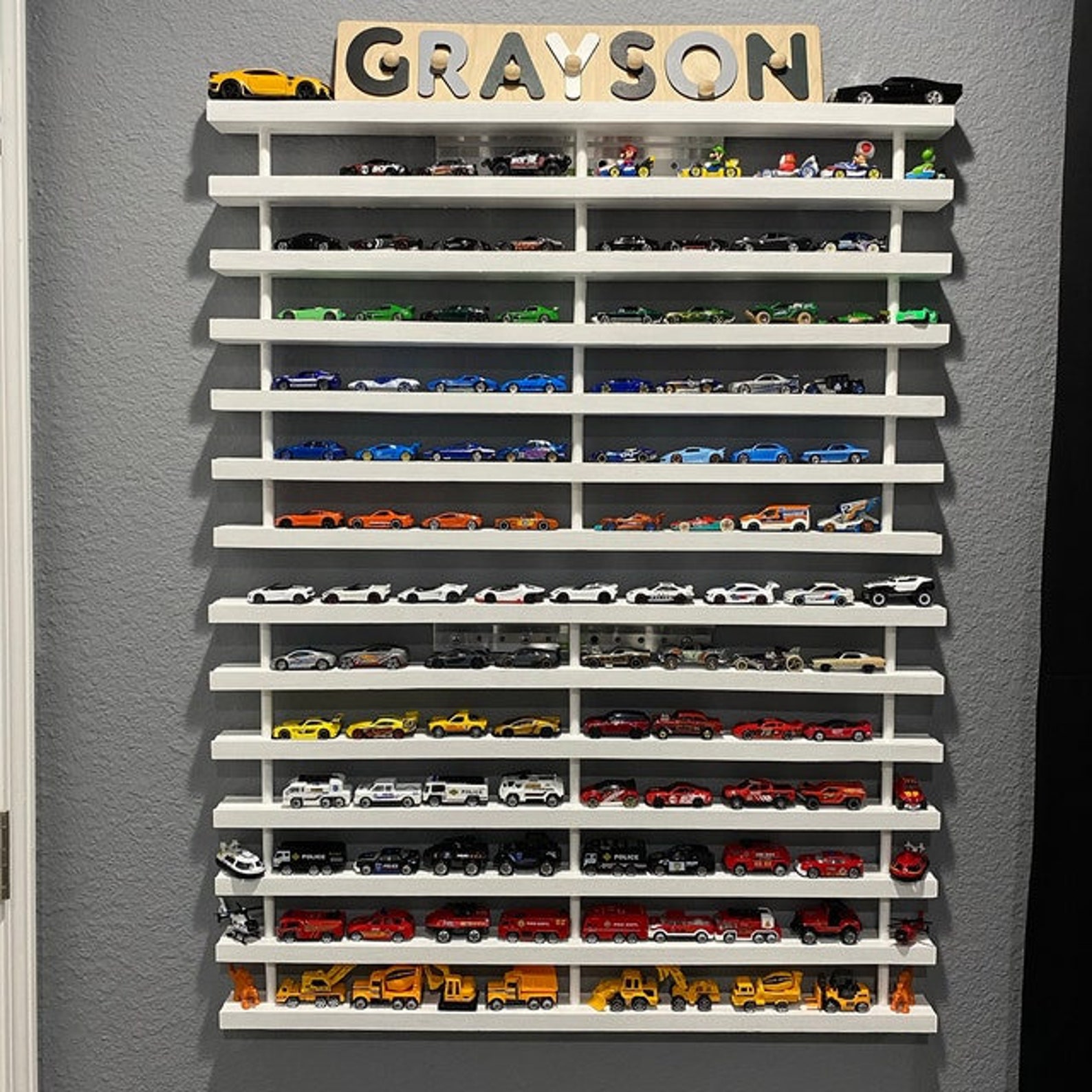 Hand Crafted Toy Car Shelf Compatible With Hot Wheels and Match Box ...