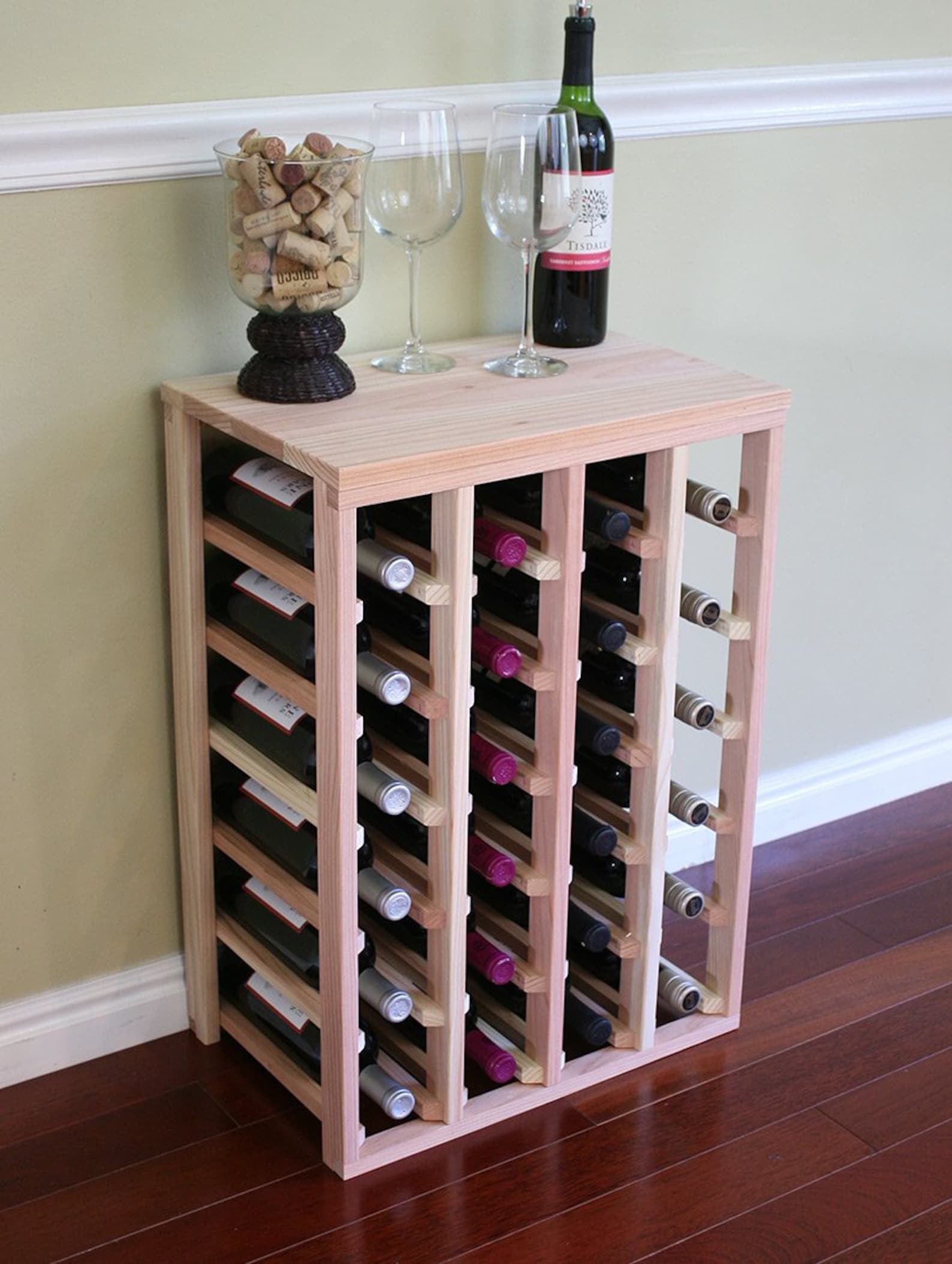 Creekside 24 Bottle Table Top Wood Wine Rack - Etsy