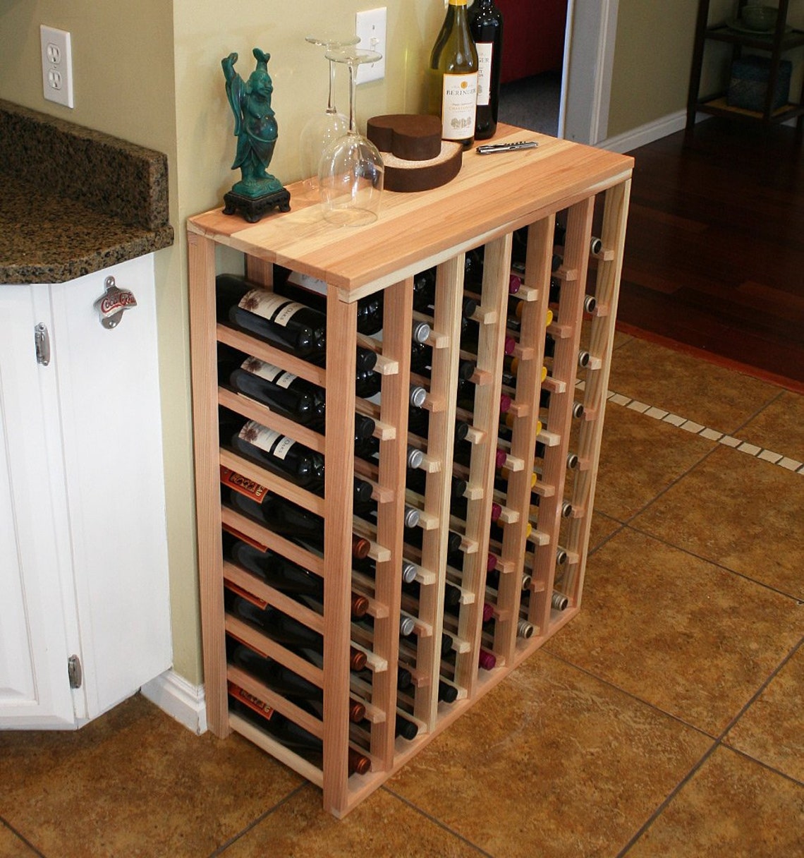 Creekside 48 Bottle Table Top Wood Wine Rack - Etsy