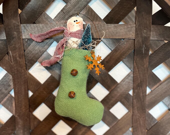 Vintage Wool Stocking/stocking Door Hanger/peg Rail Decor/christmas ...