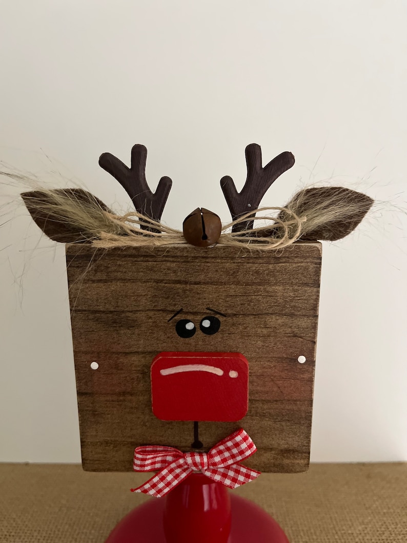 Rudolph Wooden Block/rudolph Decor/christmas/tiered Tray Decor/rudolph ...