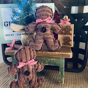 Jumbo Vintage Chenille Gingerbread Man/gingerbread Man/christmas Decor ...