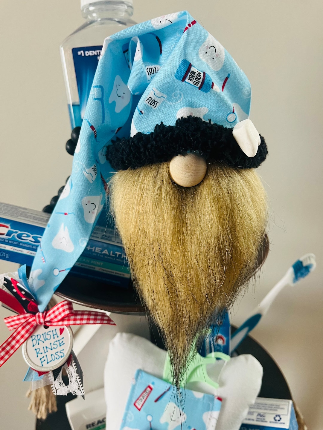 Dental Gnome: Tiered Tray Decor With Molar Hat Accent - Etsy