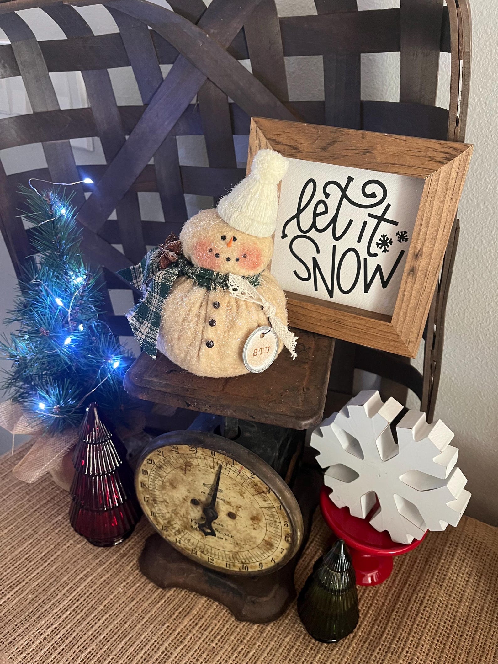 Primitive Snowman/snowman/rustic Snowman/snowman Decor/farmhouse Decor ...