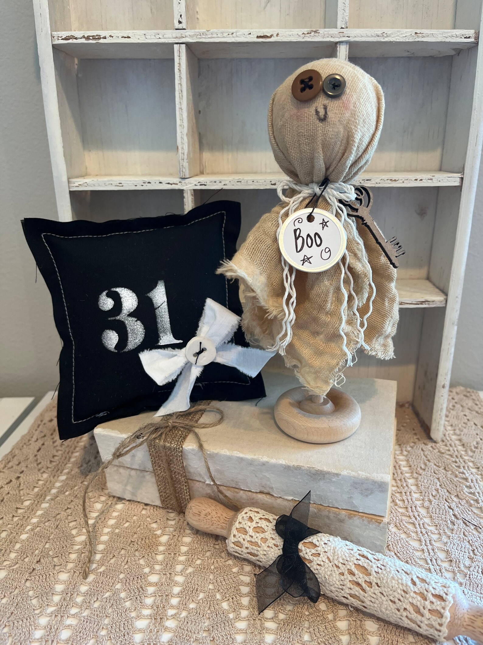 Ghost Wooden Spindle/ghost Decor/farmhouse Decor/halloween - Etsy