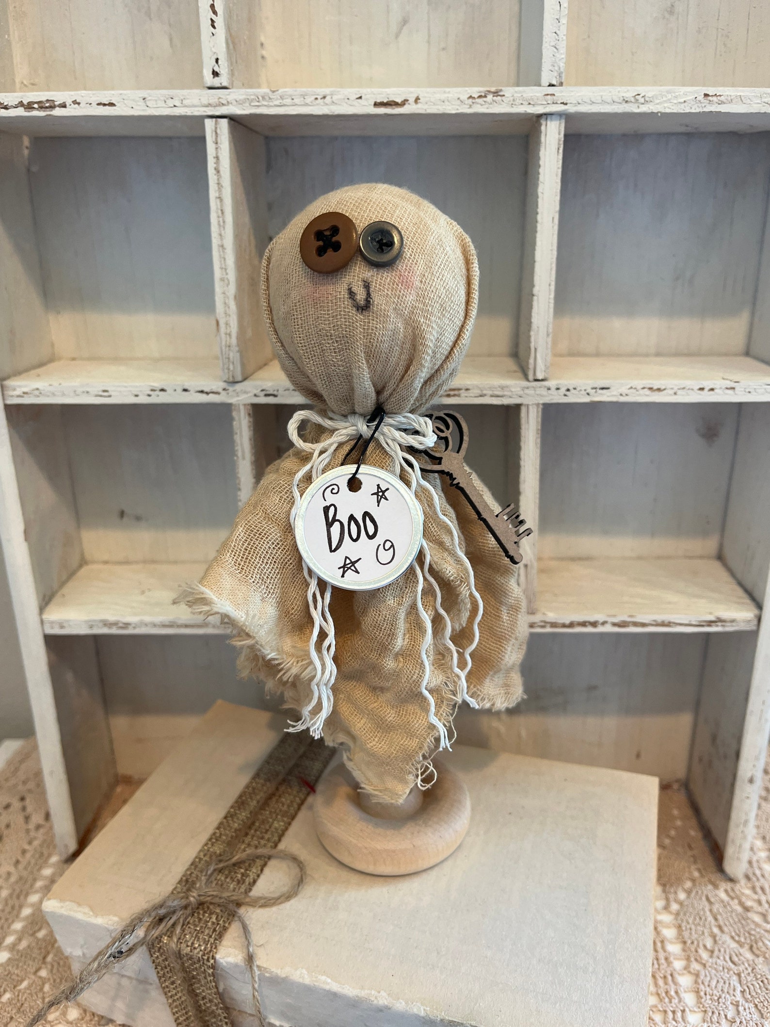 Ghost Wooden Spindle/ghost Decor/farmhouse Decor/halloween - Etsy