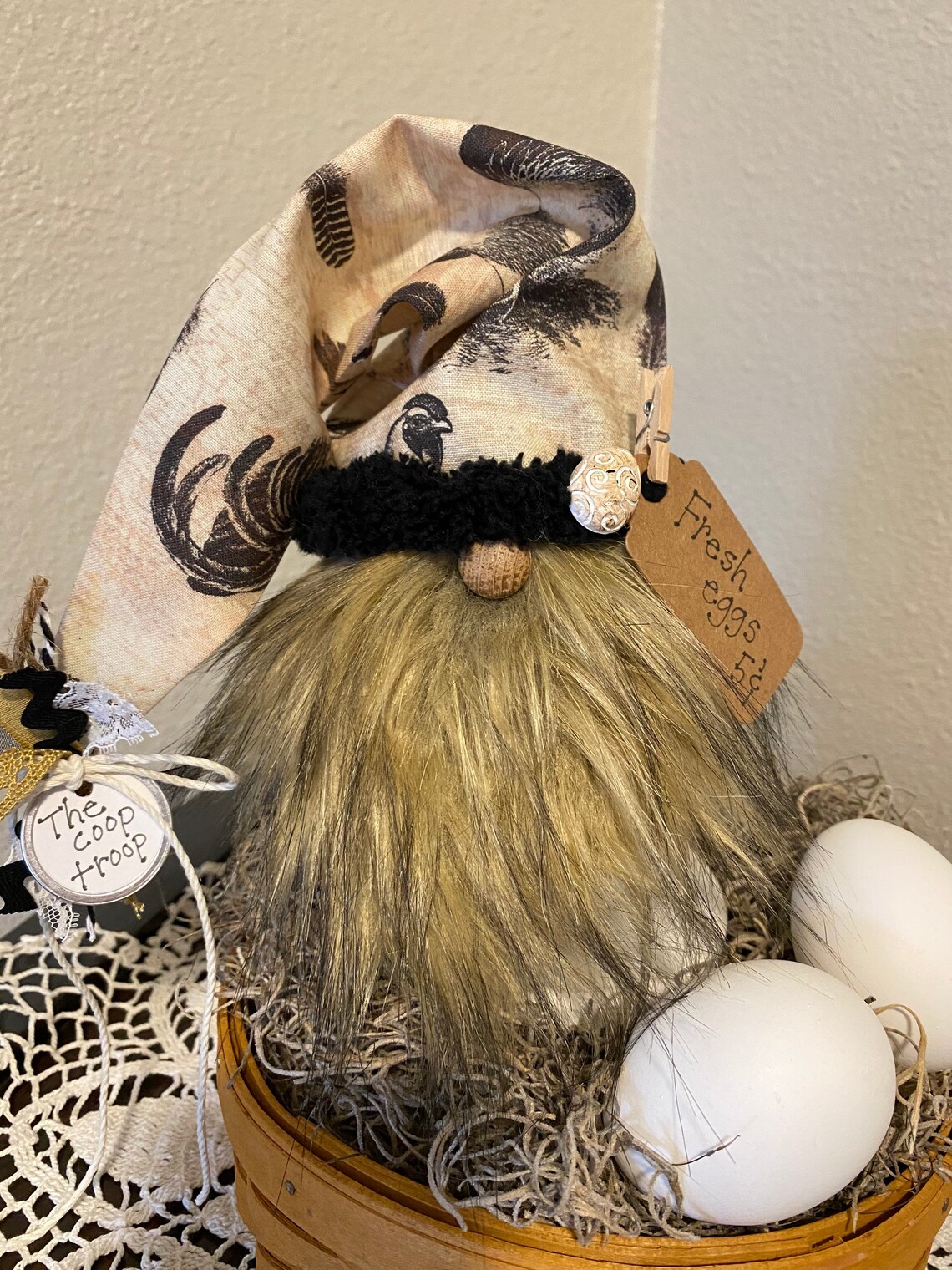 Chicken Gnome/chicken Decor/farmhouse Decor/tiered | Etsy