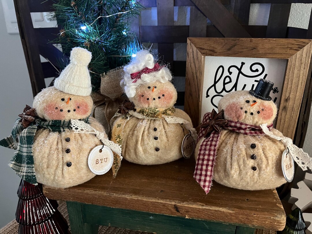 Primitive Snowman/snowman/rustic Snowman/snowman Decor/farmhouse Decor ...