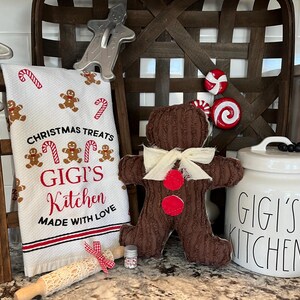 Jumbo Vintage Chenille Gingerbread Man/gingerbread Man/christmas Decor ...