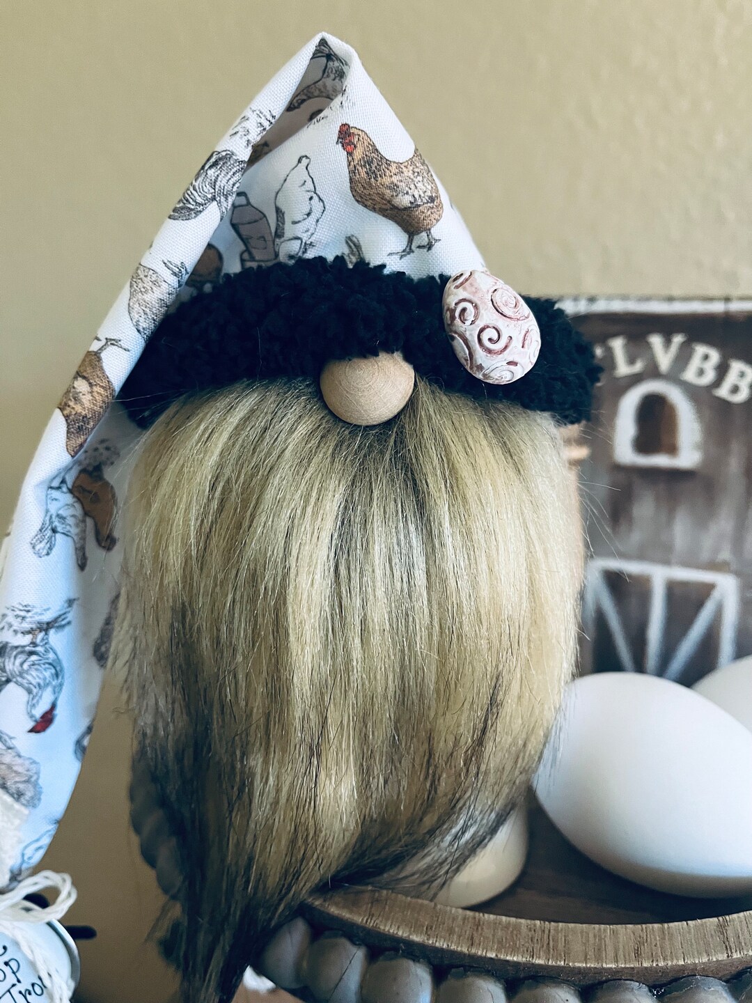 Chicken Gnome/chicken Decor/farmhouse Decor/tiered Tray/gnomes/hen ...