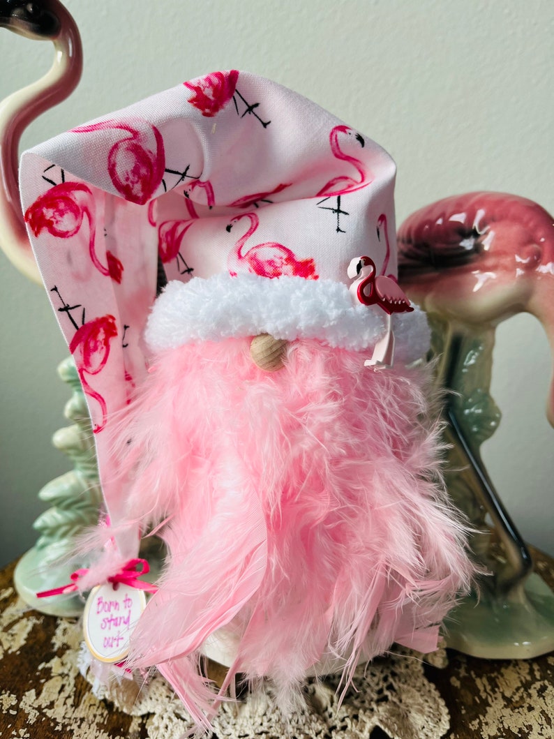 Flamingo Gnome/gnomes/gnome Decor/flamingo Decor/pink/feathers/born to ...