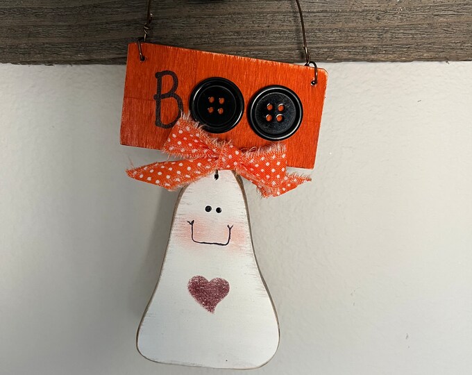 Wooden Hanging Ghost/boo/halloween Decor/ghost/peg Rail Ghost - Etsy