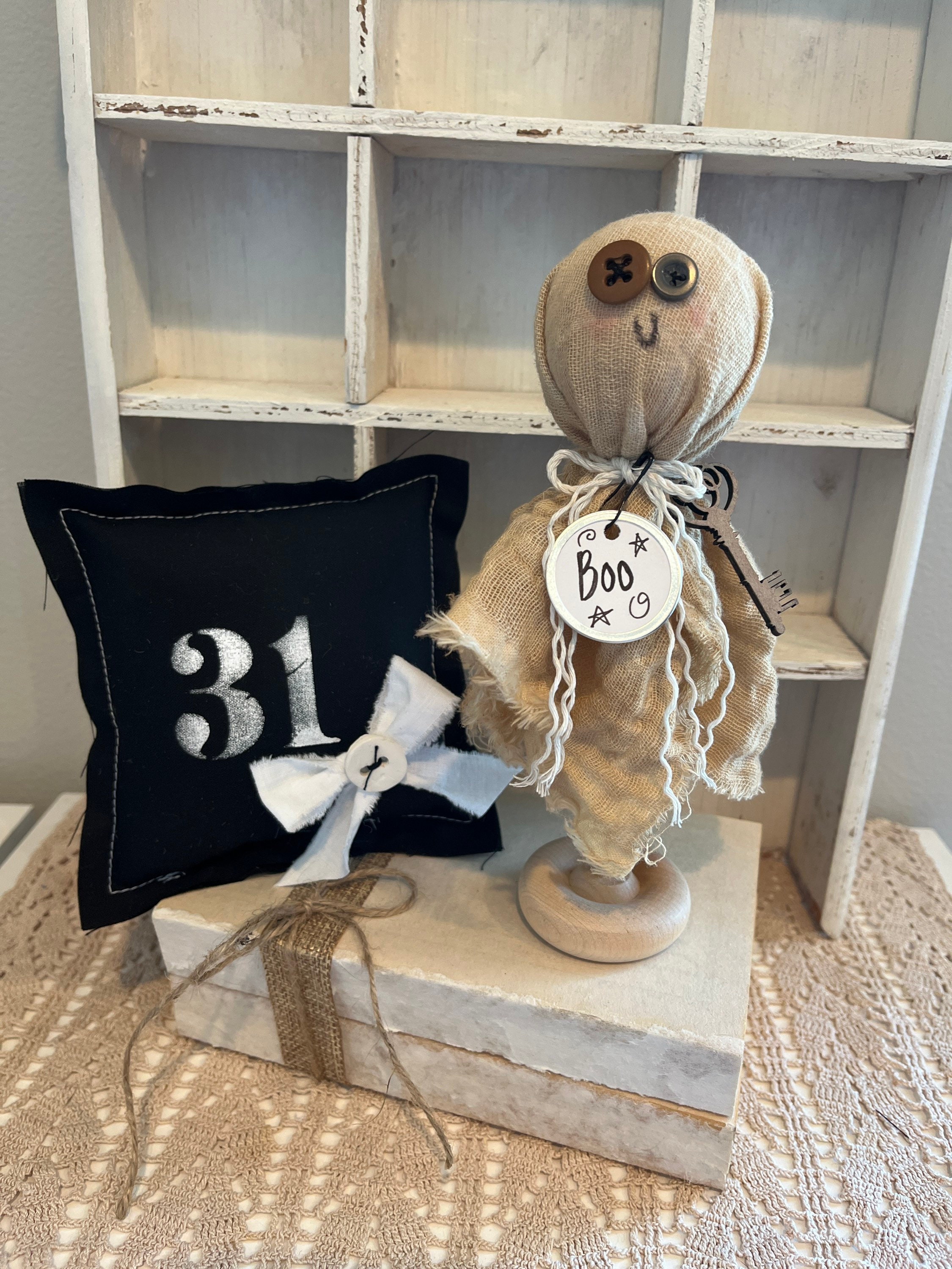 Ghost Wooden Spindle/ghost Decor/farmhouse Decor/halloween - Etsy