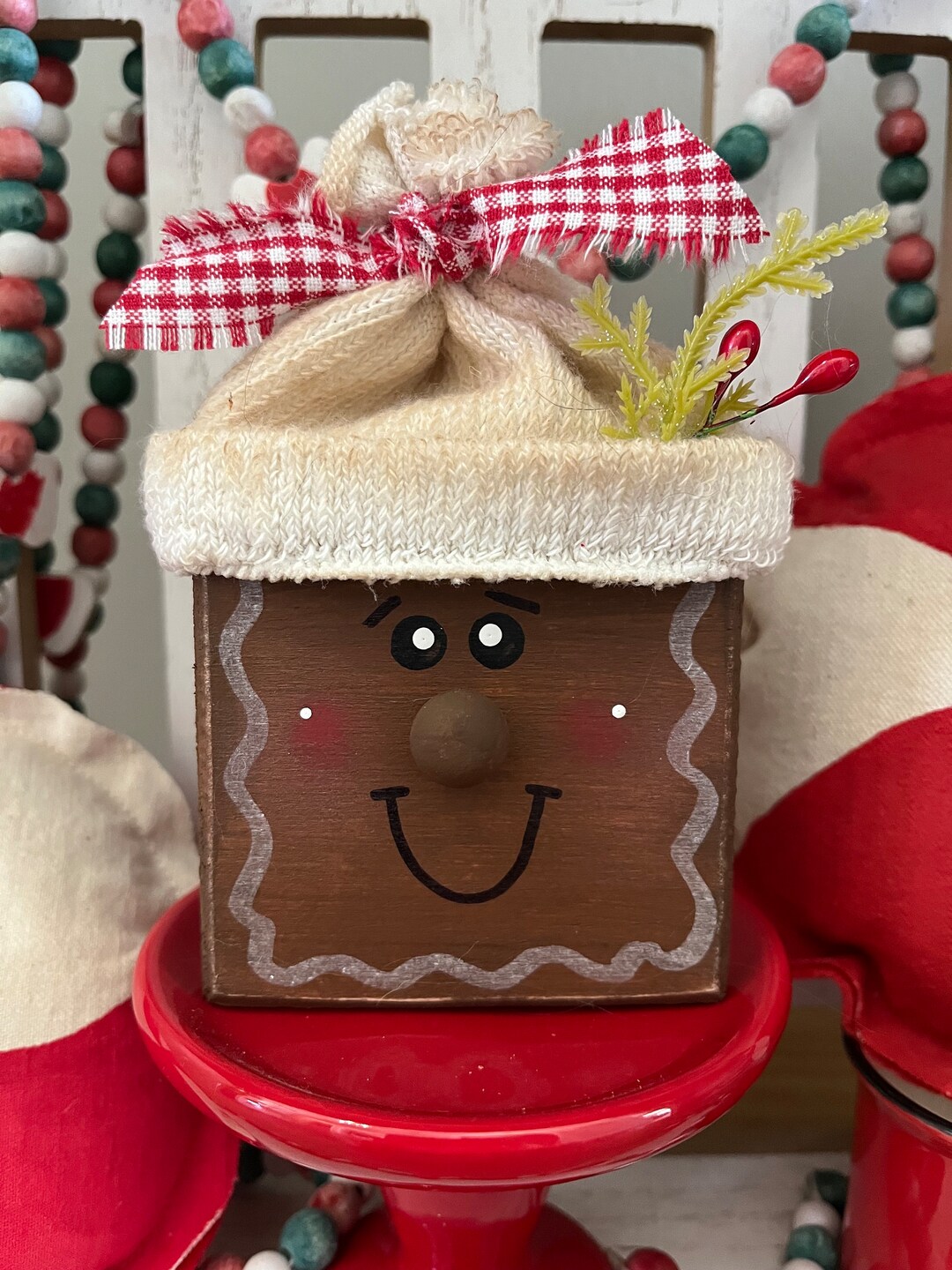 Gingerbread Man Wooden Block/gingerbread Decor/christmas/tiered Tray ...