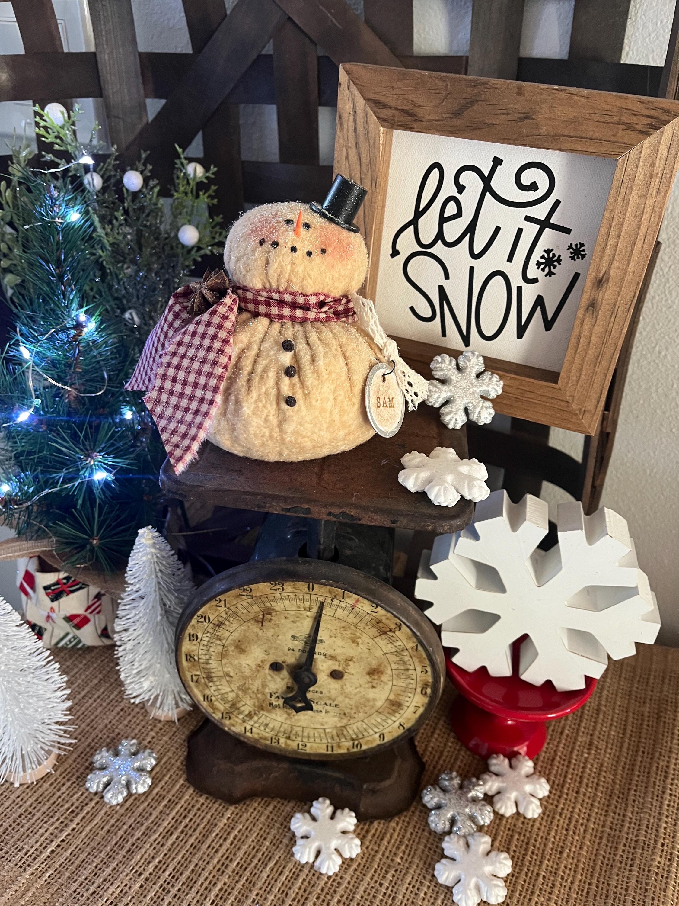 Primitive Snowman/snowman/rustic Snowman/snowman Decor/farmhouse Decor ...