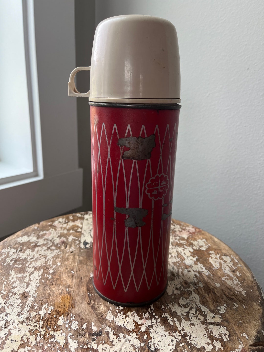 Antique Red Thermos/vintage/antiques/vintage Decor/thermos - Etsy