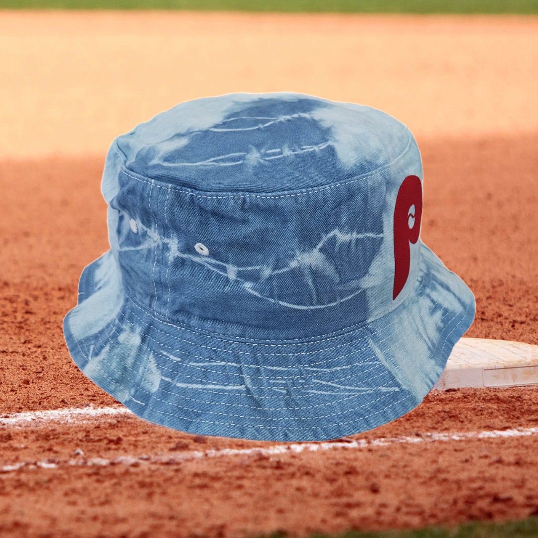Phillies Retro Tie-dyed Bucket Hat Baby Blue - Etsy