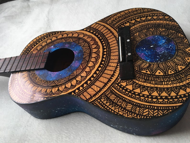 Galaxy Zentangle Guitar - Etsy