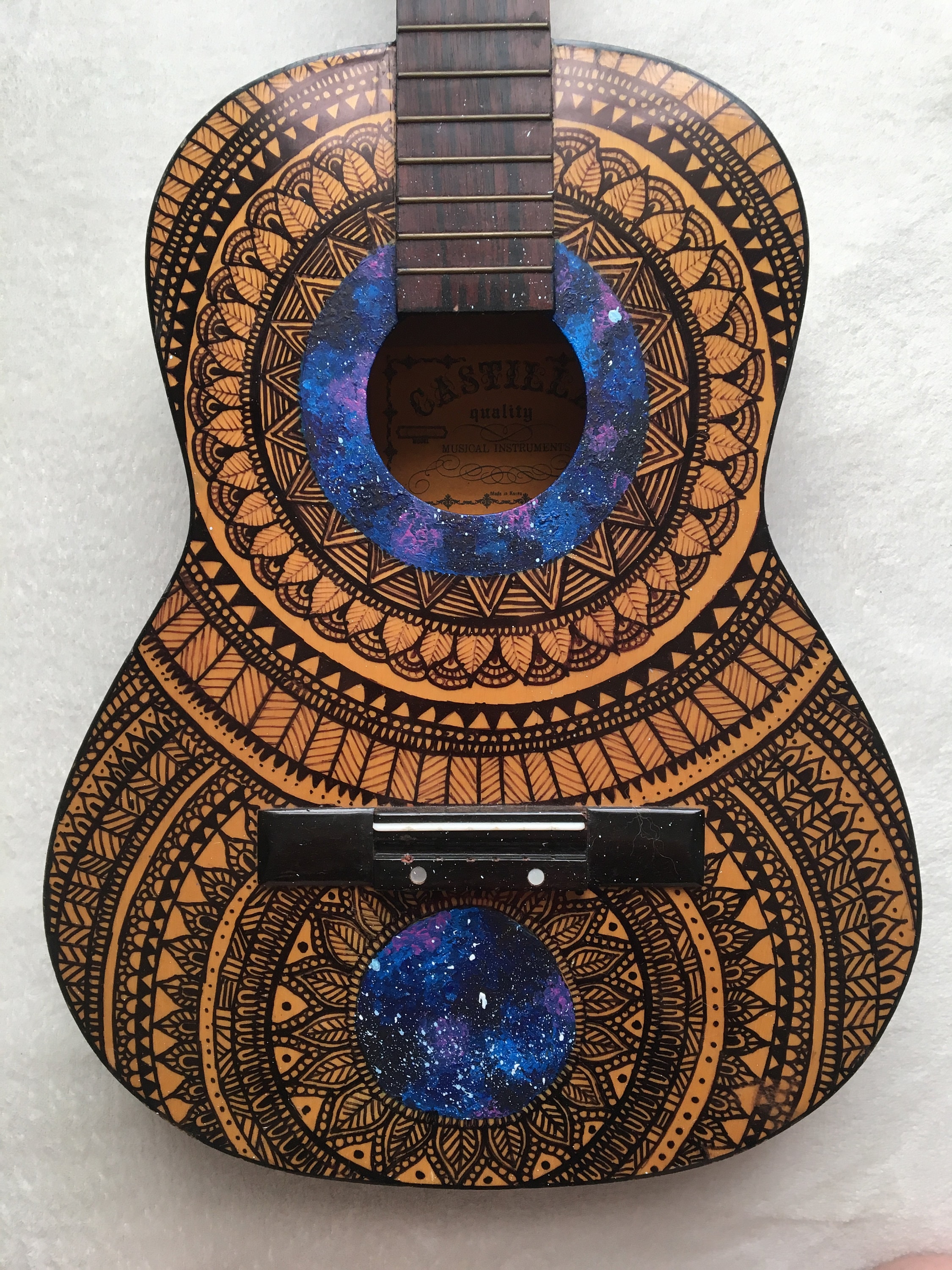 Galaxy Zentangle Guitar - Etsy