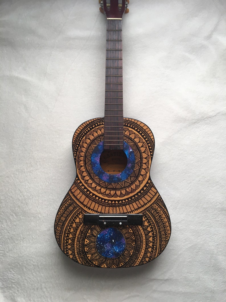 Galaxy Zentangle Guitar - Etsy