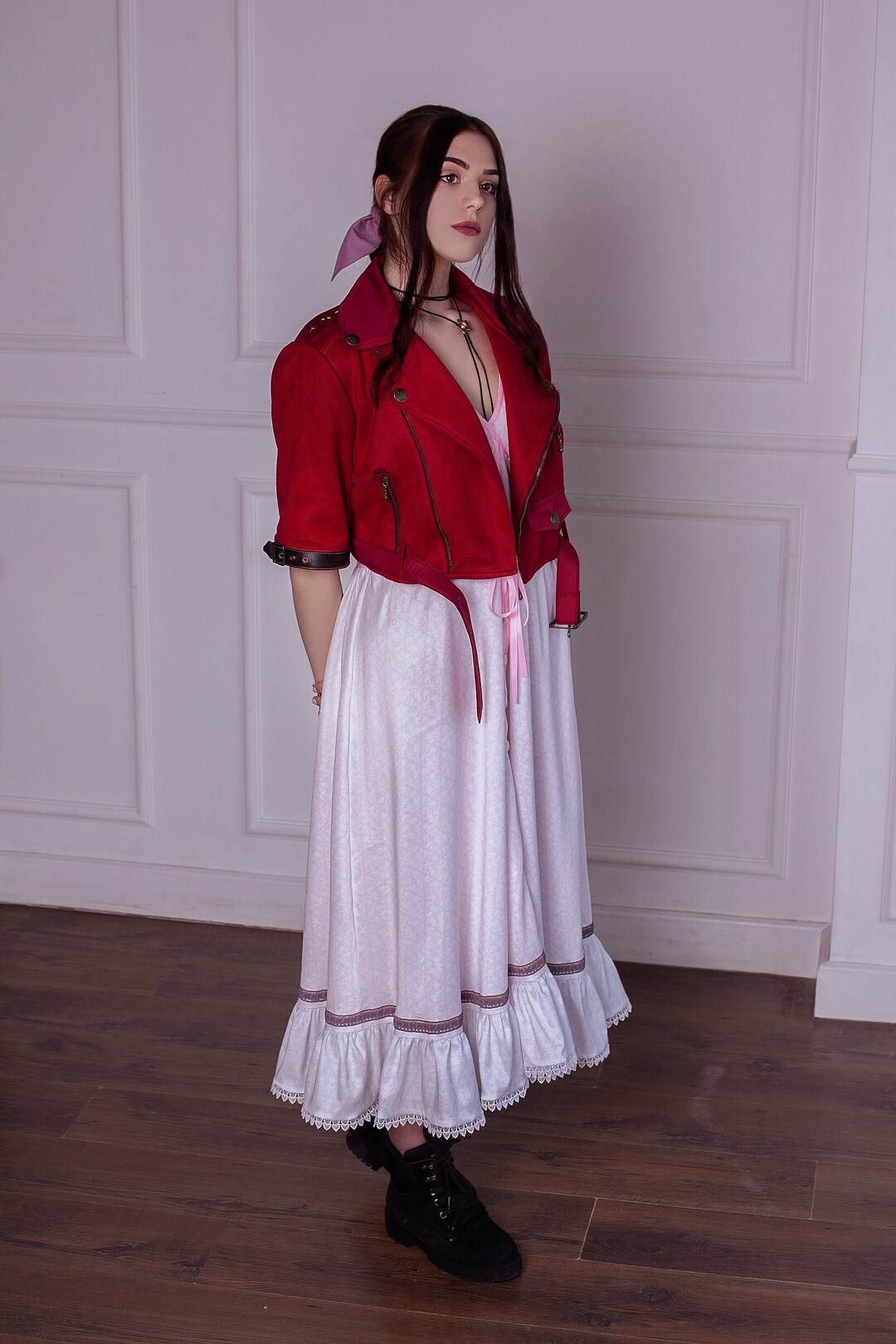 Aerith Cosplay Costume, Aerith Remake Necklace and Cosplay Dress, Video ...