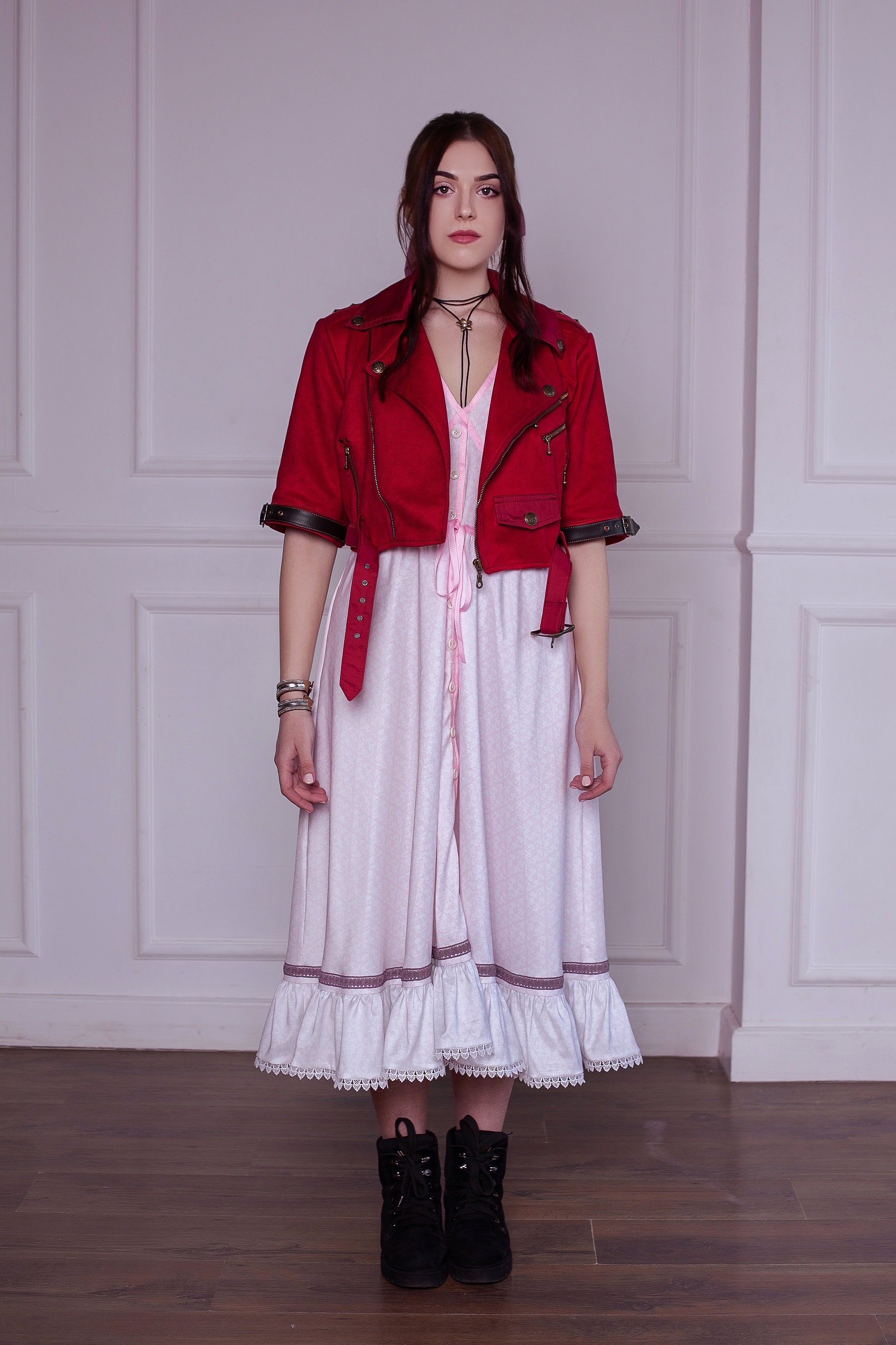 Aerith Cosplay Costume, Aerith Remake Necklace and Cosplay Dress, Video ...