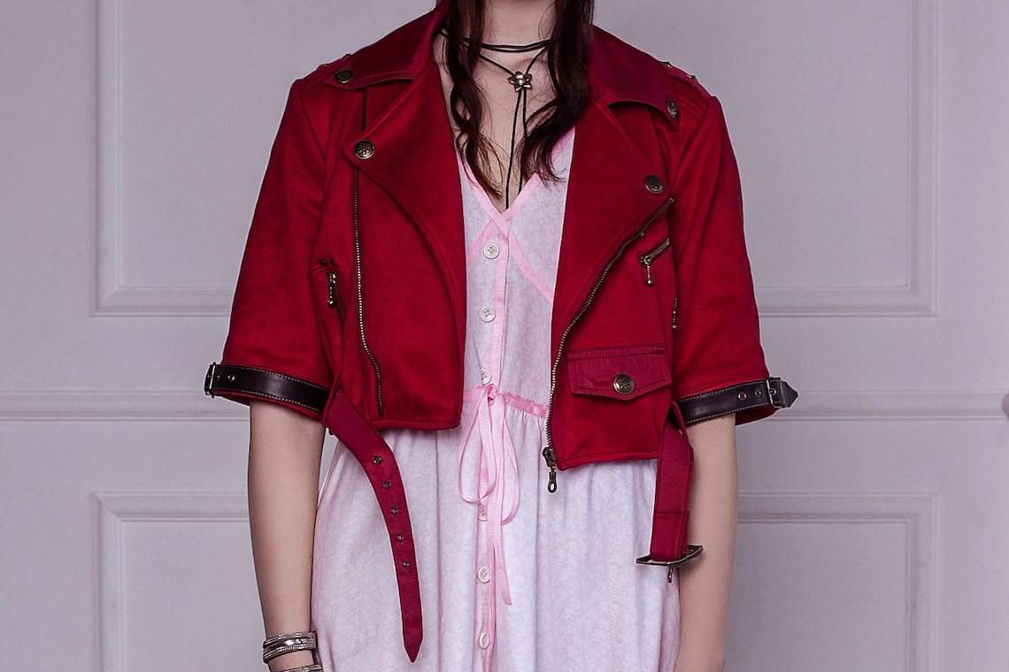 Aerith Video Games Jacket Cosplay Custom Jacket Womens - Etsy