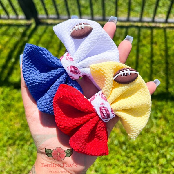 Football Hair Bow - Etsy